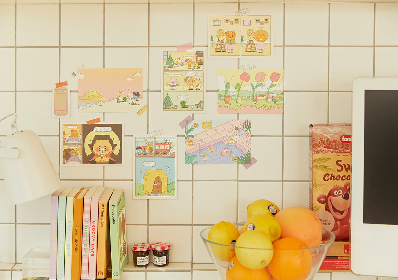 2023년 카카오프렌즈 라이언 다이어리 & 미니 달력 세트 (다이어리/미니탁상 달력/스티커/일러스트 엽서) : 네이버 블로그